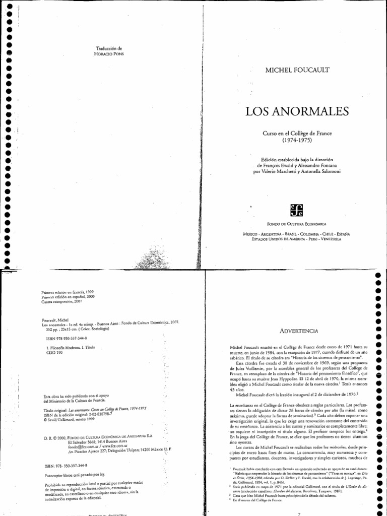 Foucault, Michel - Los Anormales | PDF