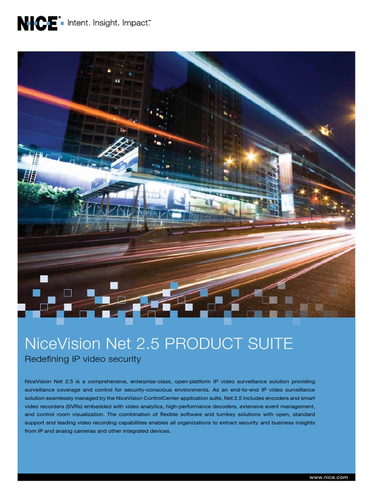 NiceVision Net 2.5 Product Suite Brochure | PDF | Video | Closed ...