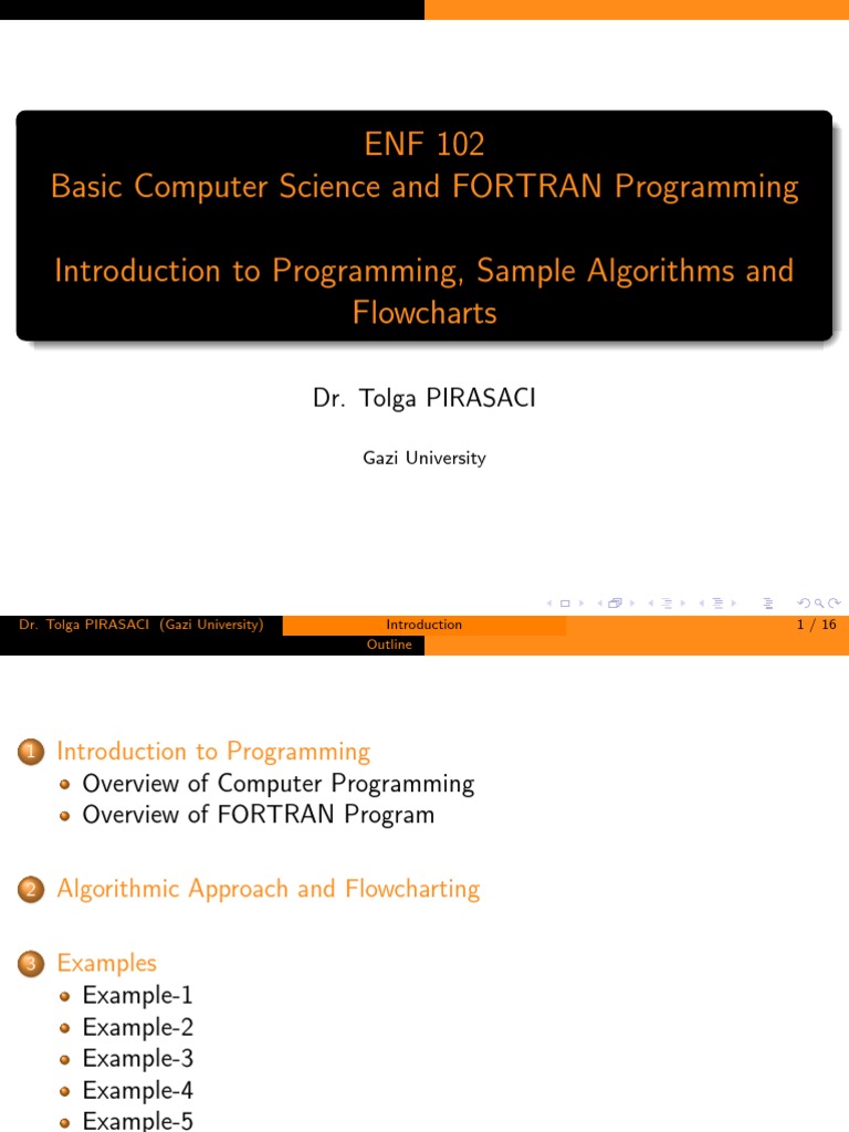 ENF 102 Basic Computer Science and FORTRAN Programming Introduction To ... ENF 102 Basic Computer Science and FORTRAN Programming Introduction To ...