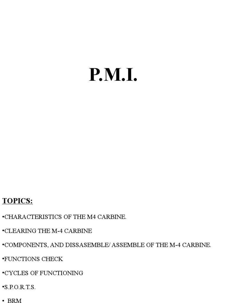Characteristics of The m4 Carbine. - Clearing The M-4 Carbine ...