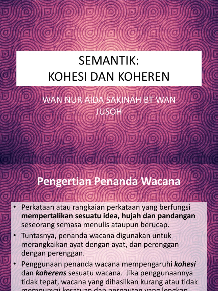 Semantik Kohesi Dan Koheren | PDF