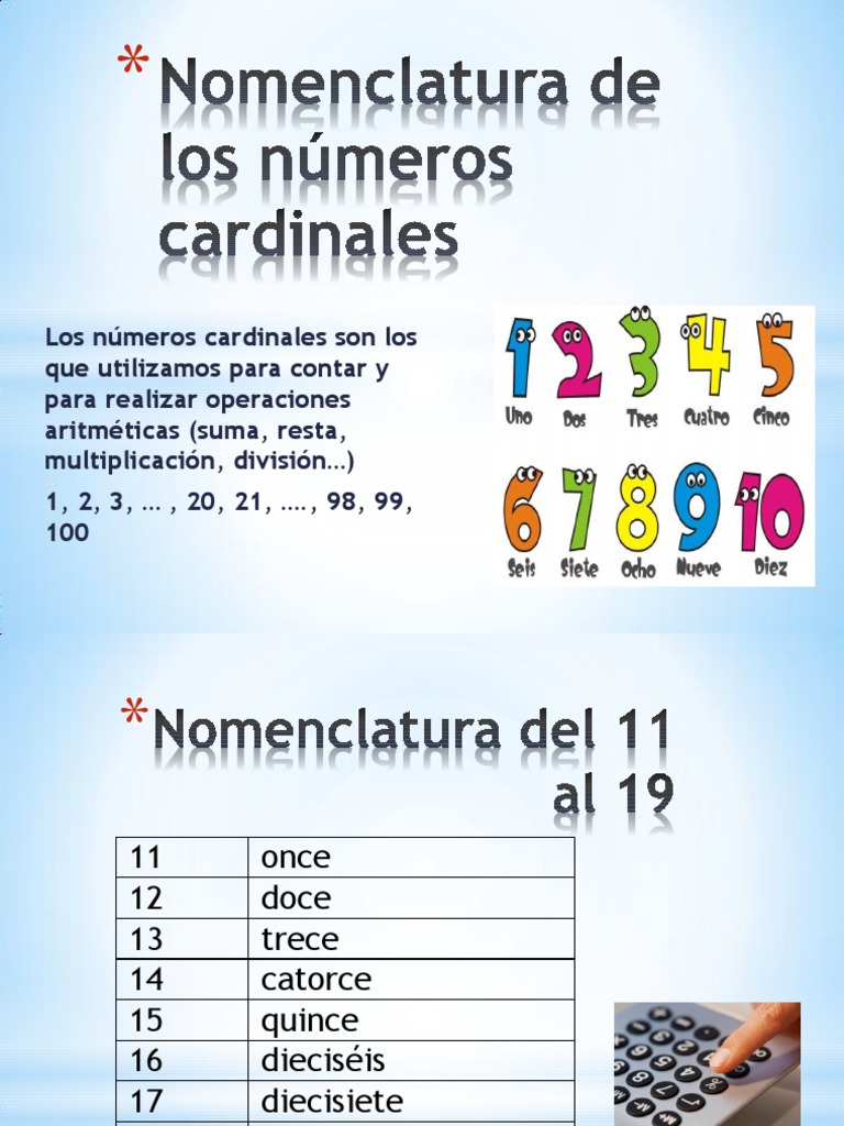 Numeros cardinales y ordinales en español | PDF