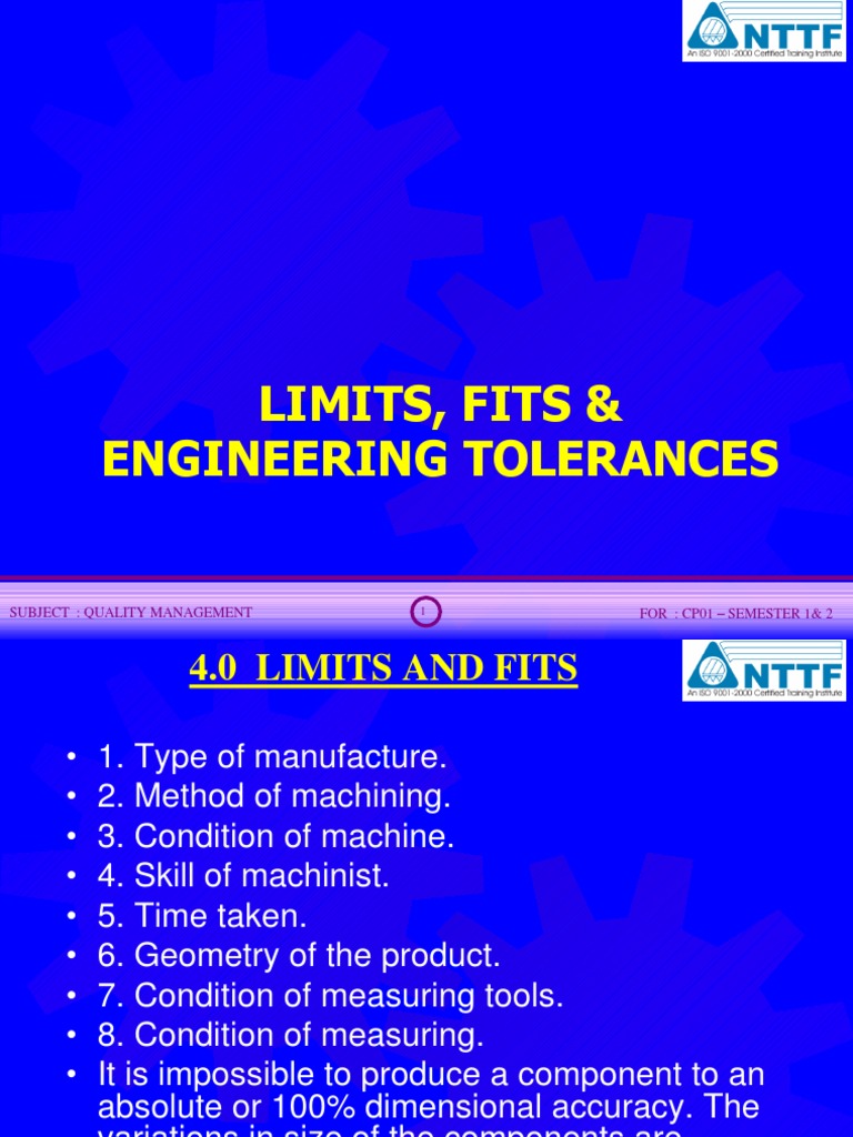 Limits, Fits & Engineering Tolerances | PDF | Engineering Tolerance ...