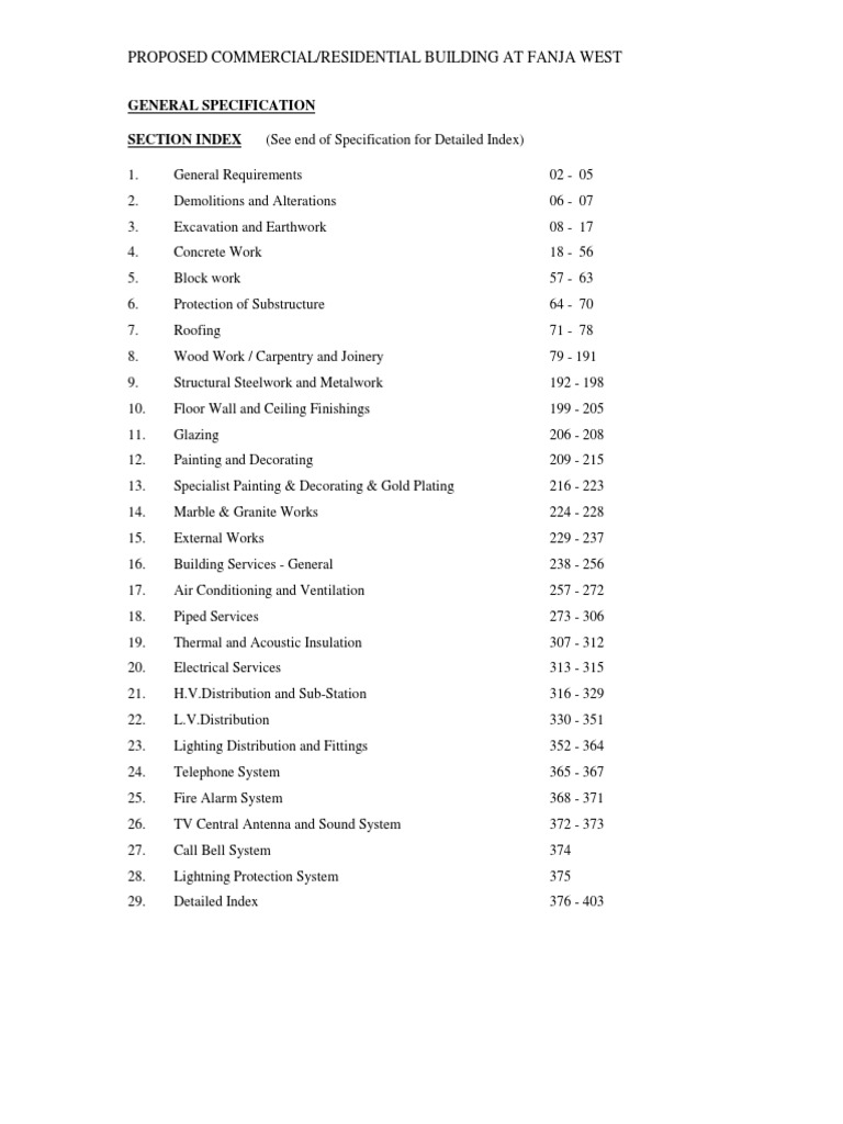 Civil Specification PDF | PDF | Specification (Technical Standard ...