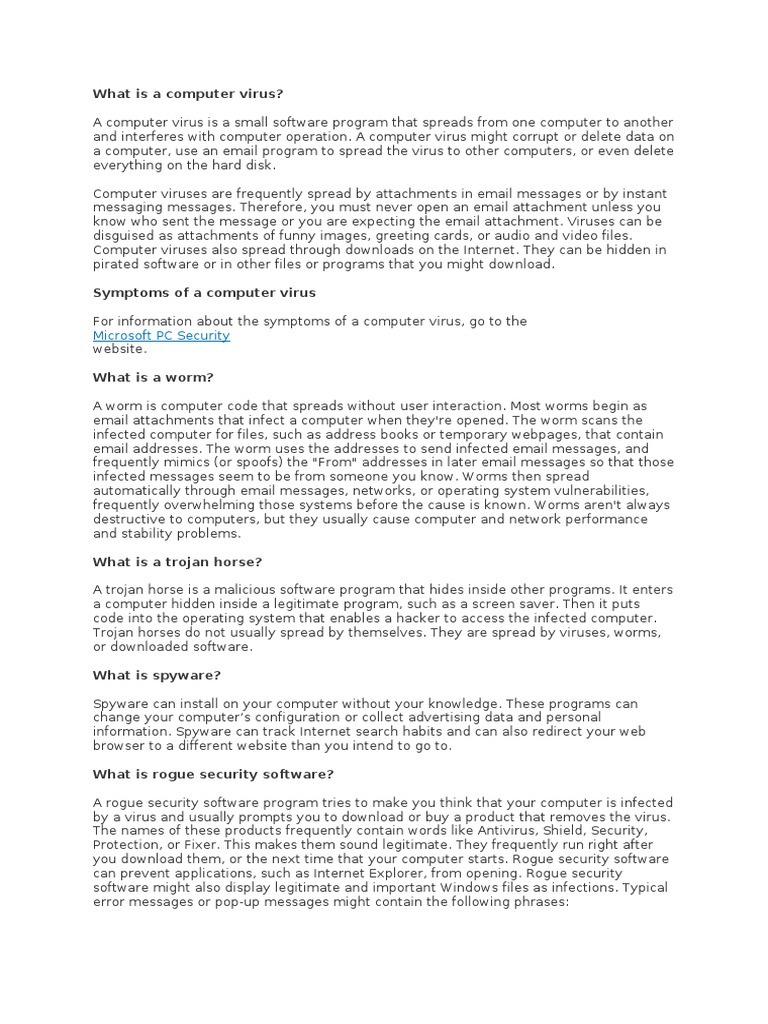 What Is A Computer Virus | PDF | Computer Virus | Spyware