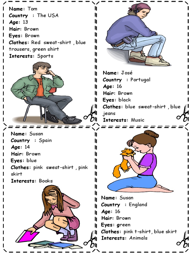 Describing People Cards PDF | PDF