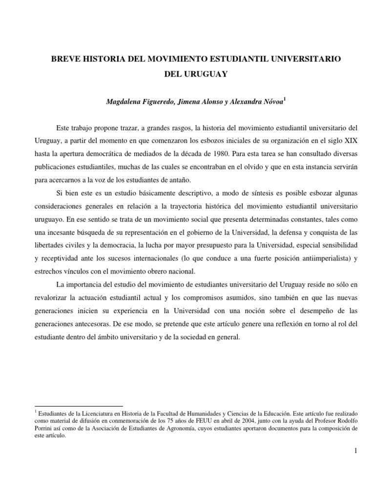 Historia de La Feuu | PDF | Uruguay | Universidad