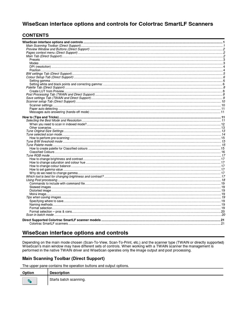 WiseScan Controls for SmartLF Scanners | PDF | Image Scanner | Image ...