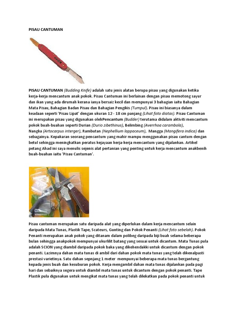 Alatan Mencantas Tunas | PDF