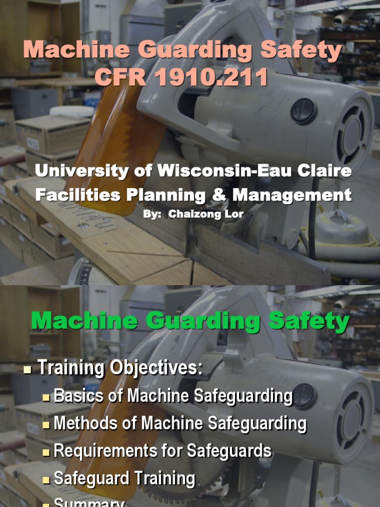 1910 Machine Guarding Safety Overview | PDF | Machines | Gear