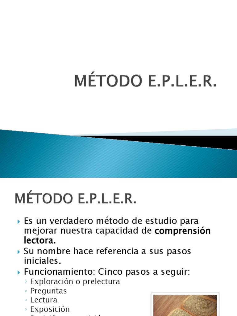 MÉTODO Epler | PDF | Lectura (proceso) | Cognición