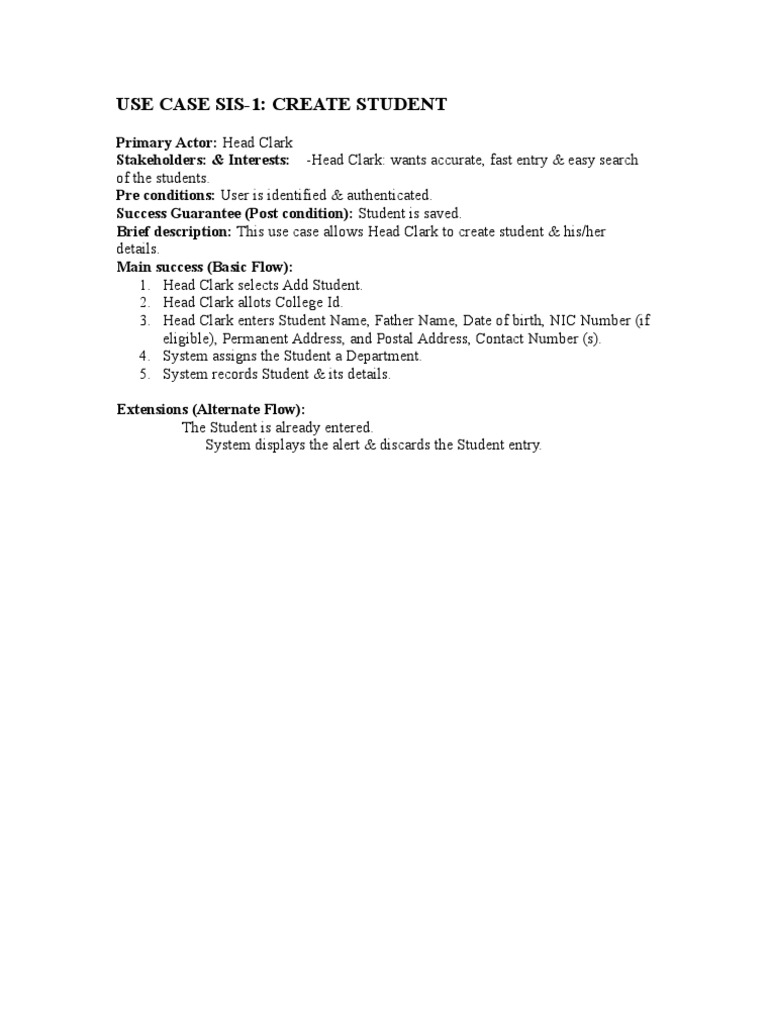Use Case S Sis | PDF | Use Case | Information Technology