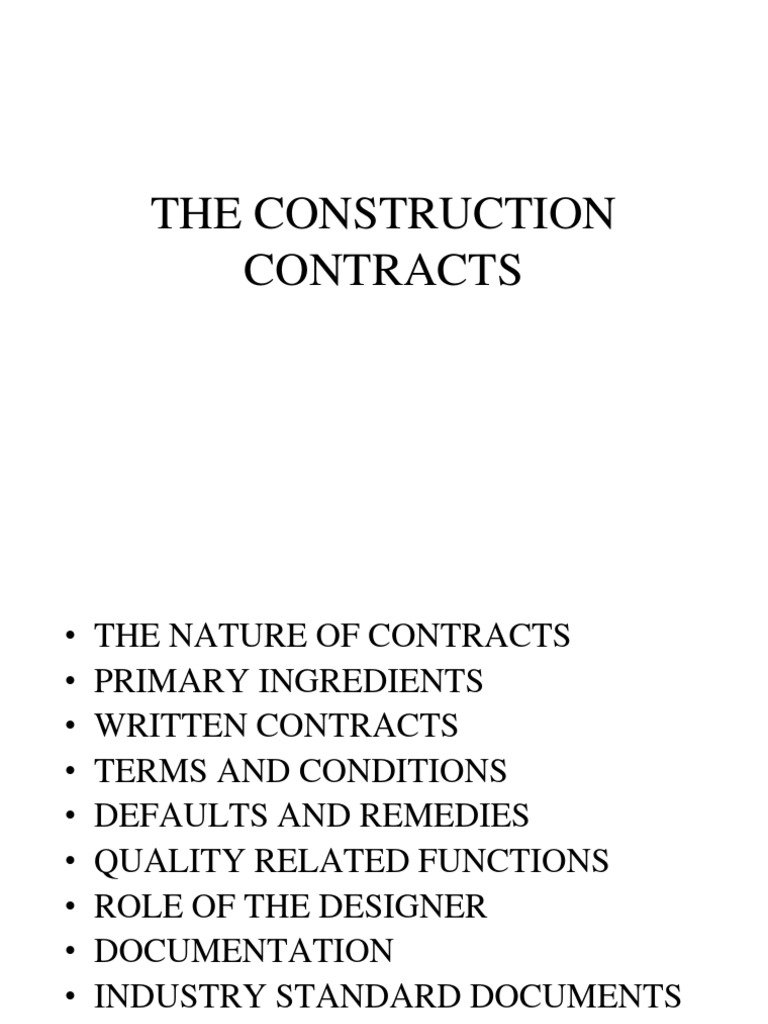 Understanding Construction Contracts | PDF | Business