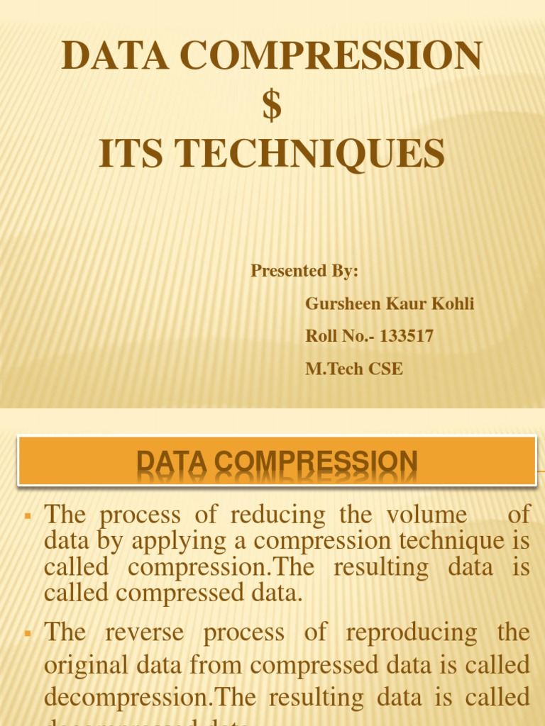 Seminar Data Compression | PDF | Data Compression | Digital Signal Processing
