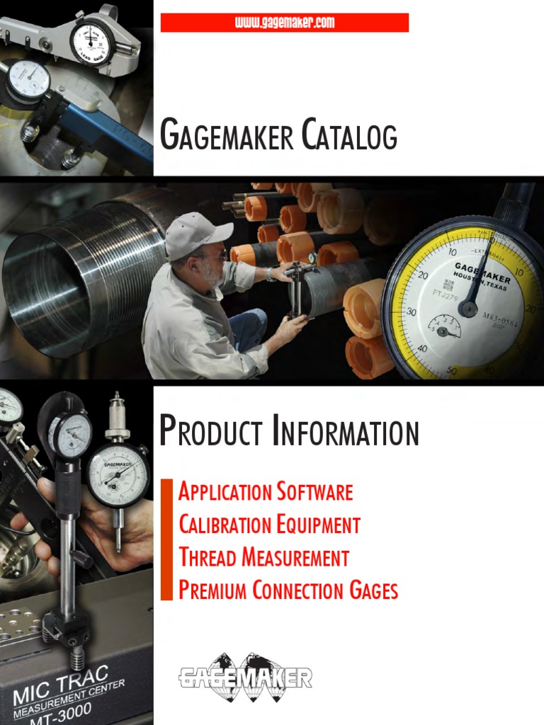 Gagemaker Catalog | PDF | Calibration | Computing