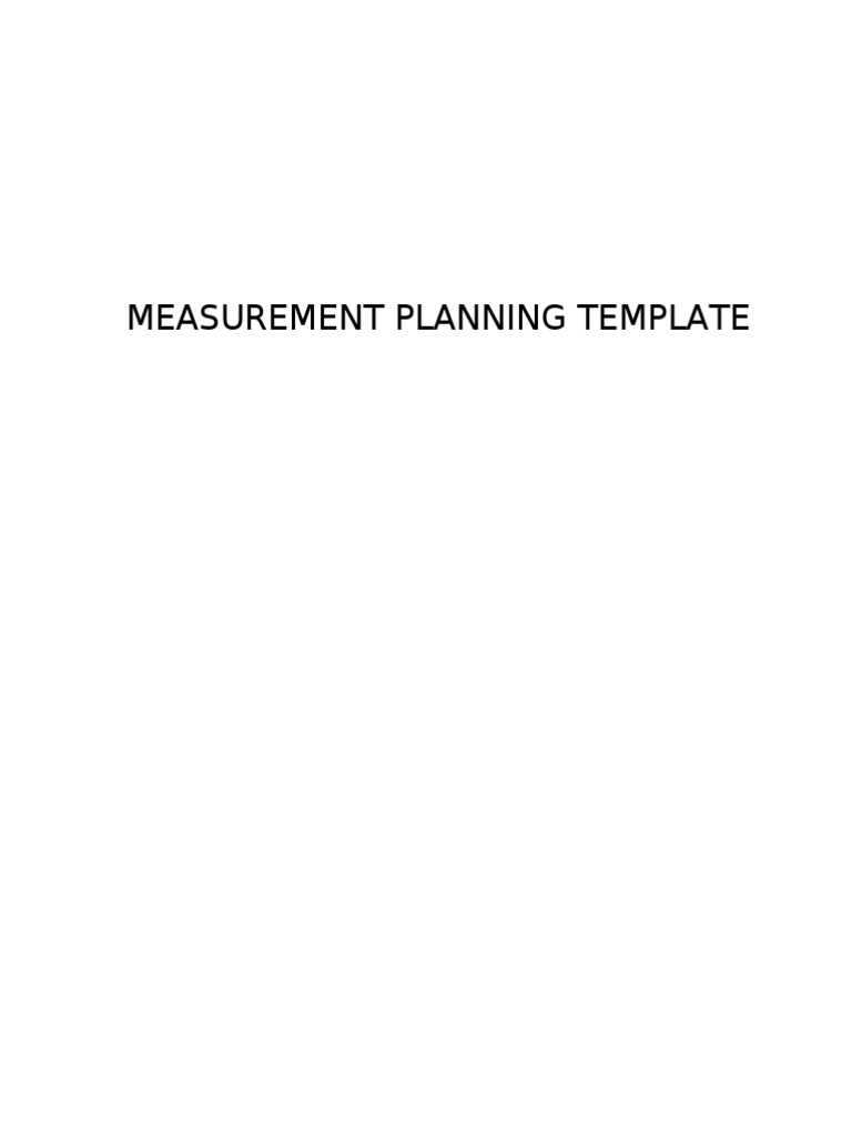 Measurement Planning Template v1.0 | PDF | Computing | Computing And ...