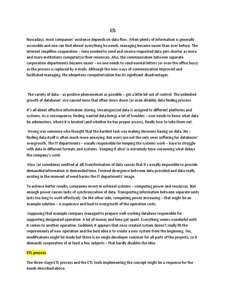 Etl Tools Comparison | PDF | Databases | Business Intelligence