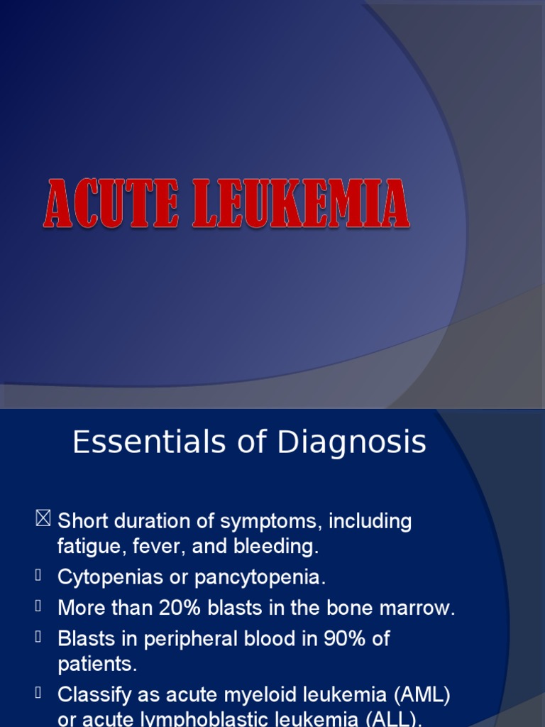 Acute Leukemia | PDF | Chemotherapy | Medical Specialties