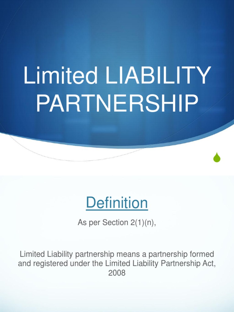 Limited Liability Partnership Overview | PDF | Limited Liability ...