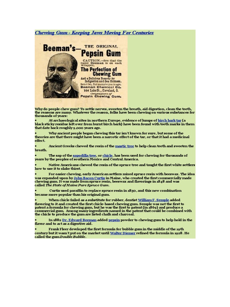 Chewing Gum - Keeping Jaws Moving For Centuries: Birch Bark Tar | PDF