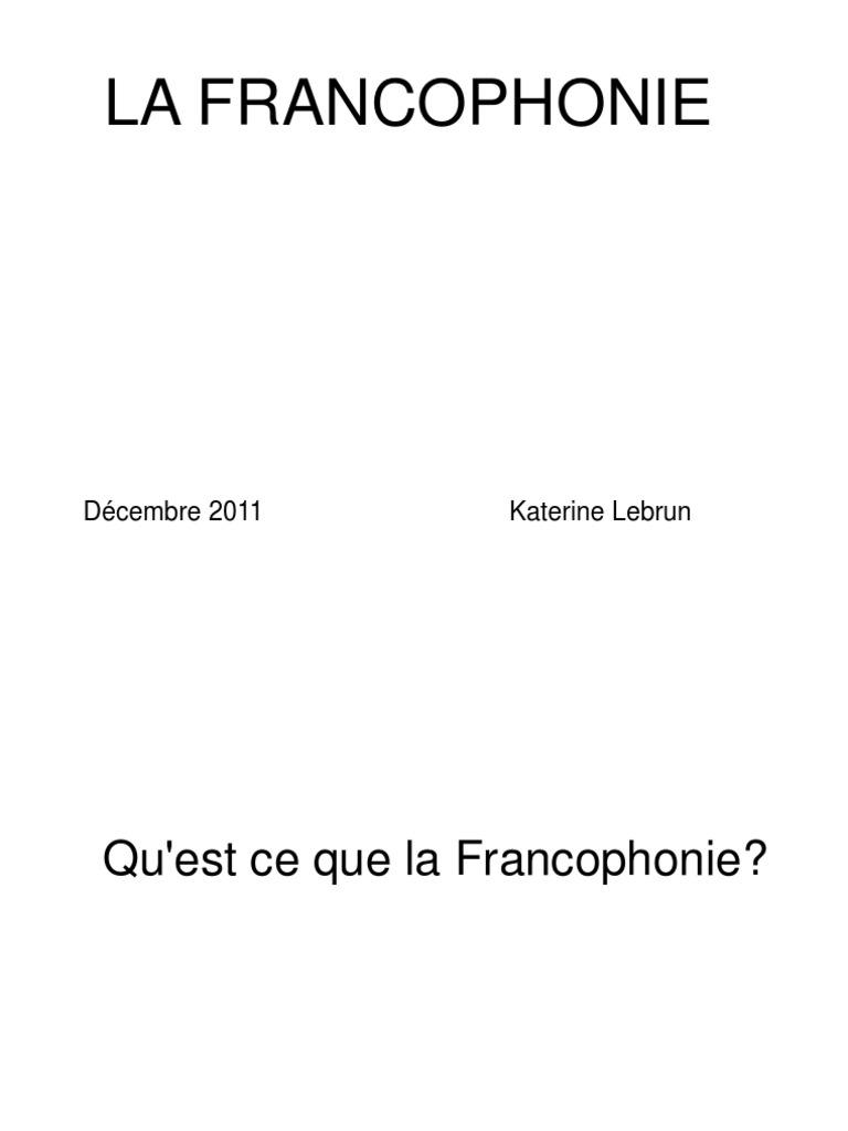 Comprendre la Francophonie | PDF | la Francophonie | Gouvernement