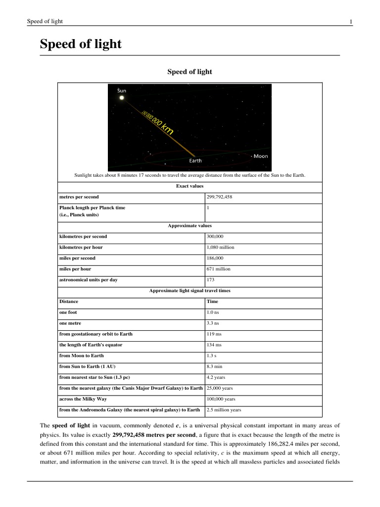 Speed of Light.pdf | Speed Of Light | Special Relativity | Free 30-day ...