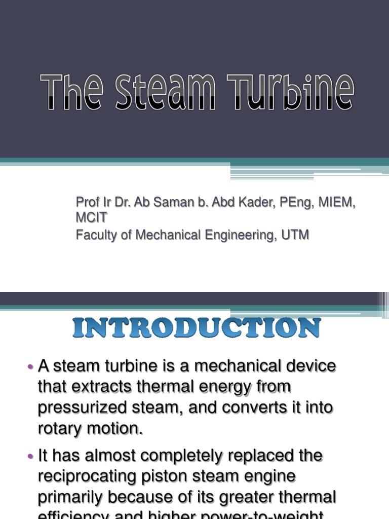 STEAM TURBINE.ppt | Turbine | Steam Engine