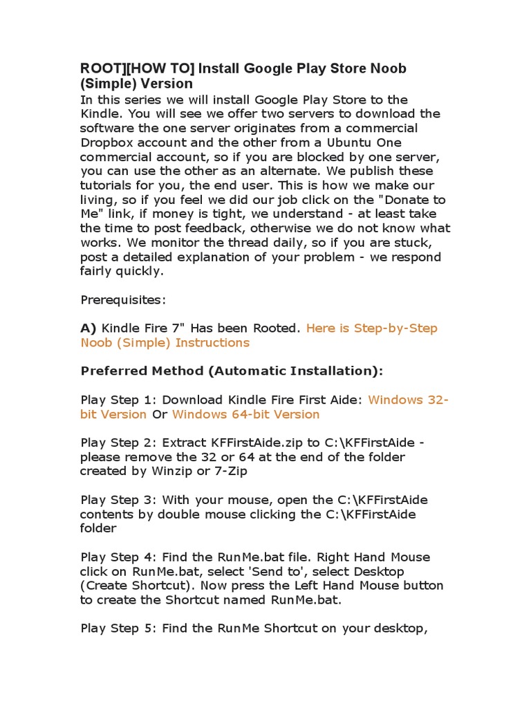 Install Google Play on Kindle Fire | PDF | Google Play | Amazon Kindle