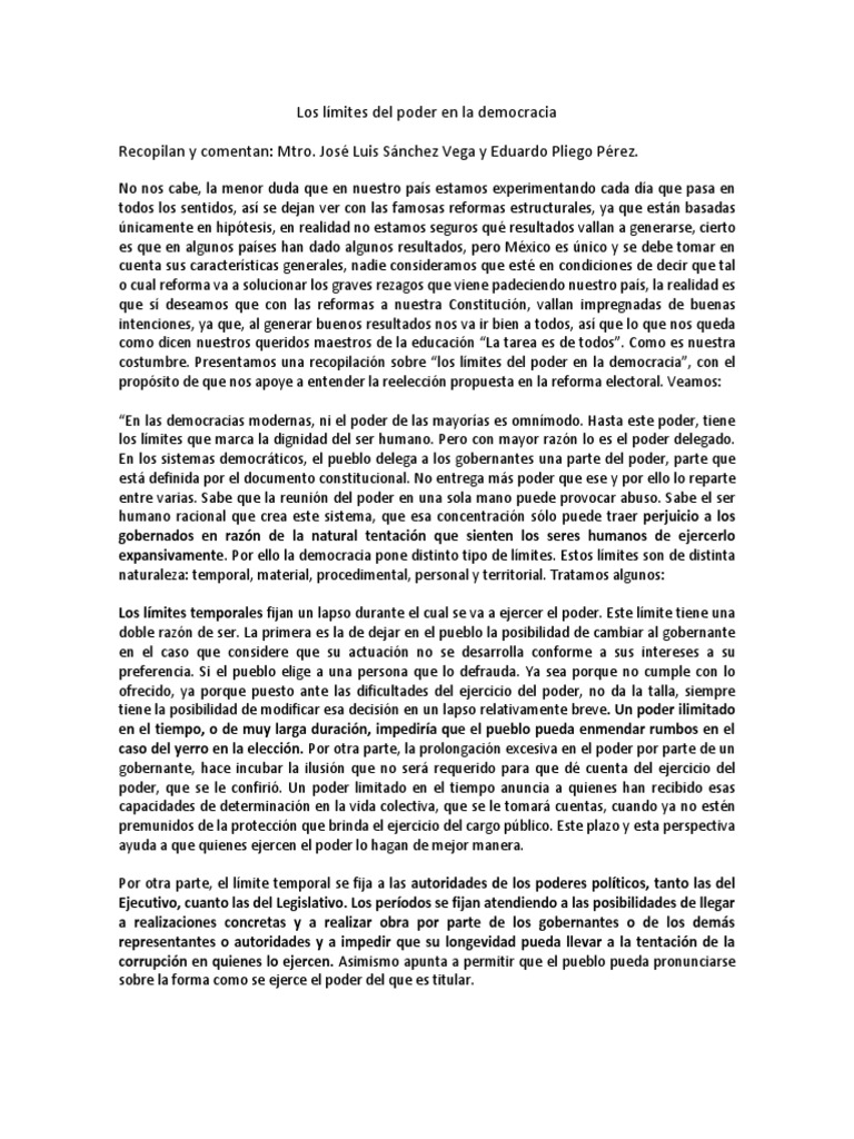Los Límites Del Poder en La Democracia | PDF | Democracia | Ideologías ...