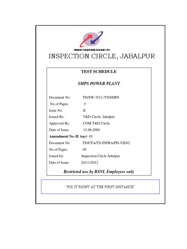 SMPS Test Sedule | PDF | Battery (Electricity) | Fuse (Electrical)