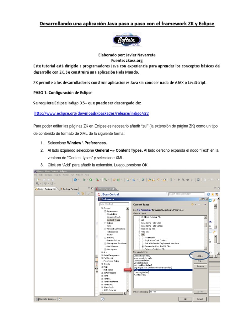 JAVA ZK Framework Eclipse Parte 1 | PDF | Eclipse (software) | Java (lenguaje de programación)