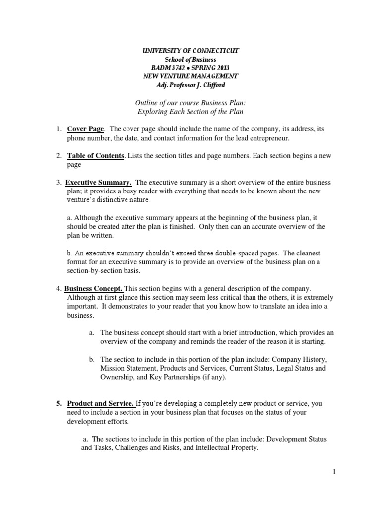 Business Plan Section Overview Guide | PDF | Profit (Accounting ...
