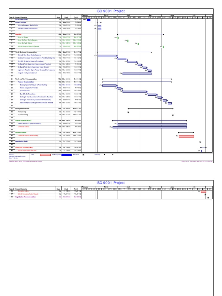 ISO 9001 Project: Initial Assessment Project Set-Ups | PDF ...