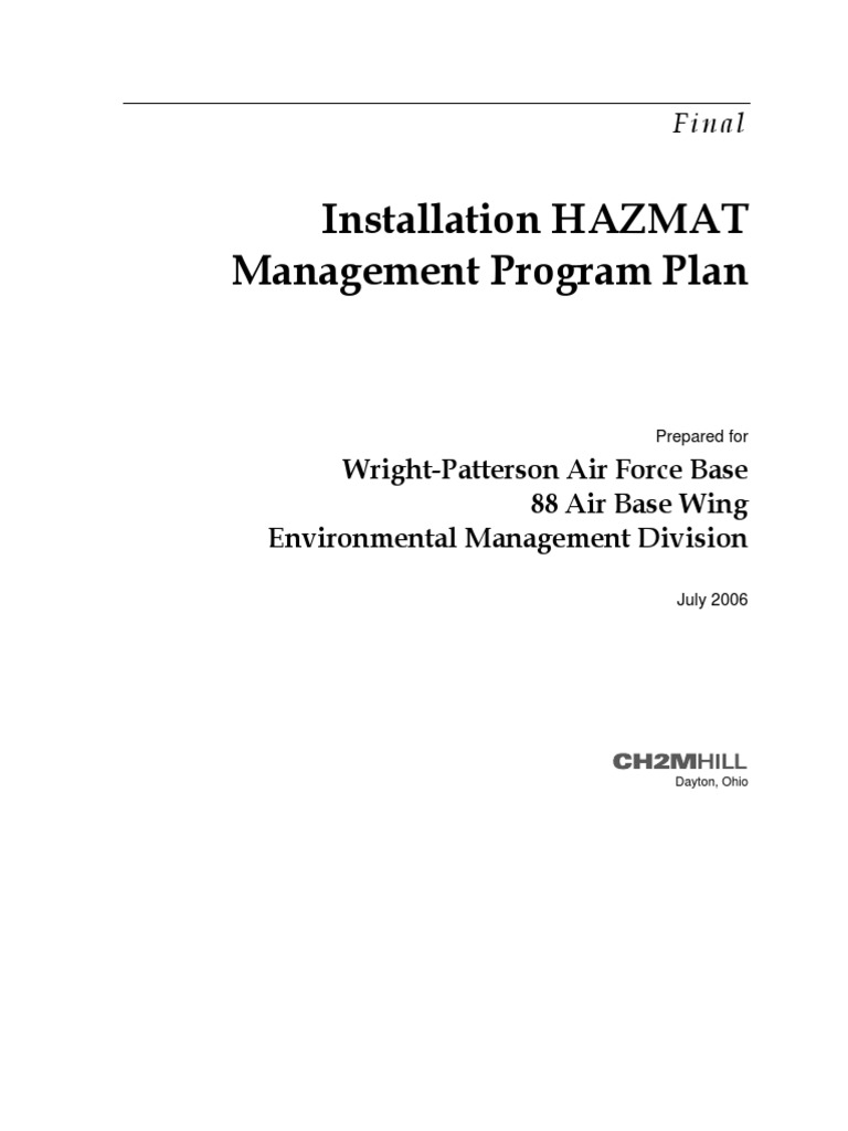 HAZMAT Management Program Plan | Dangerous Goods | Occupational Safety ...