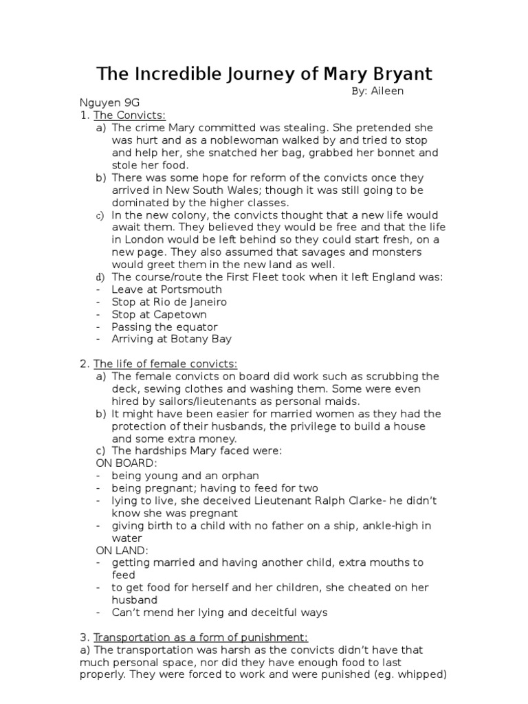 The Incredible Journey of Mary Bryant | PDF | Violence