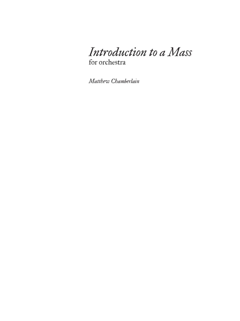 Introduction To A Mass | PDF | Orchestras | Classical Music