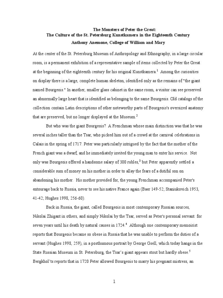 Anemone - The Monsters of Peter The Great | PDF | Museum | Anatomy