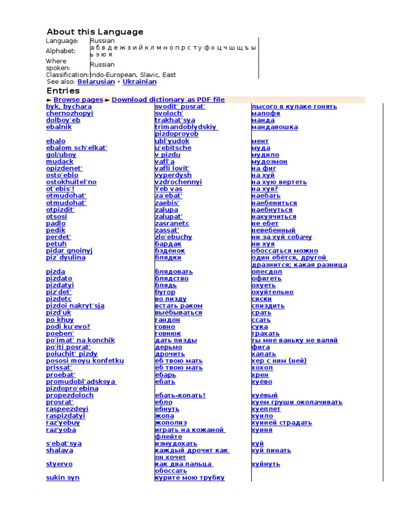 Russian Swear Words | PDF