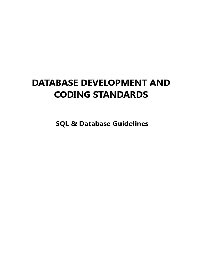 Database Development and Coding Standards | Download Free PDF ...
