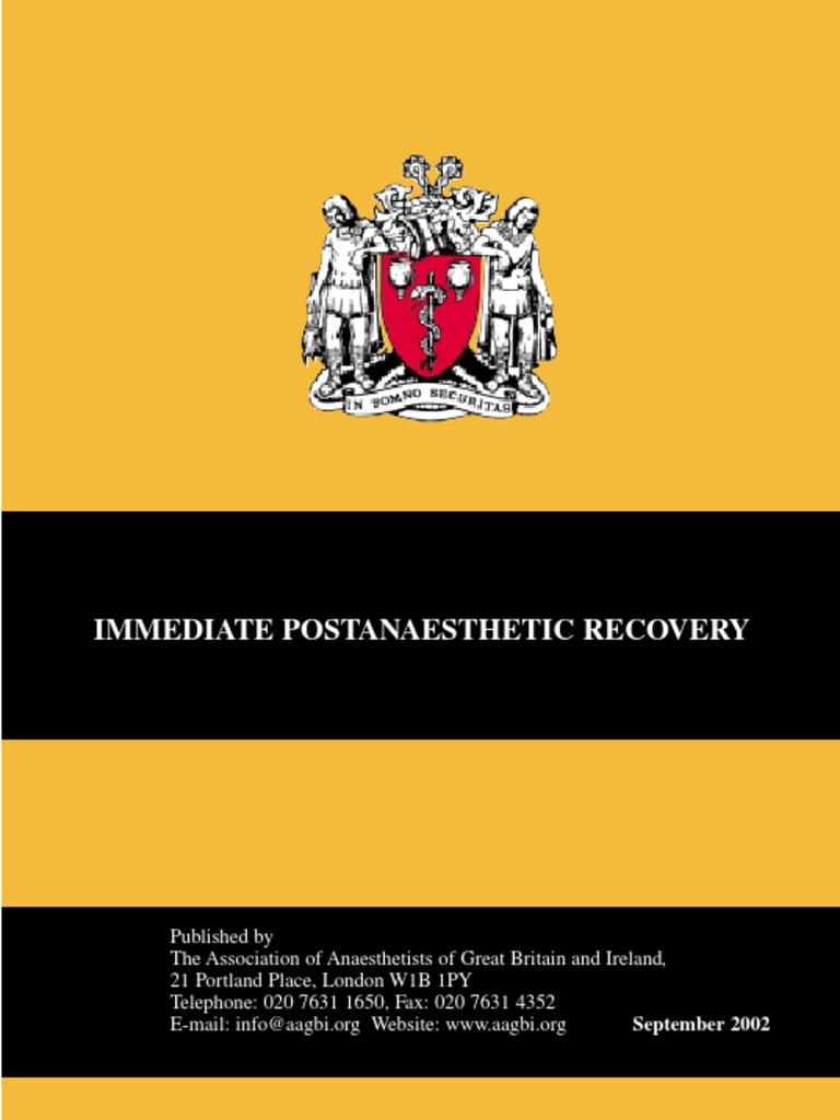 Immediate Post Anesthetic Recovery | PDF | Anesthesia | Intensive Care Unit