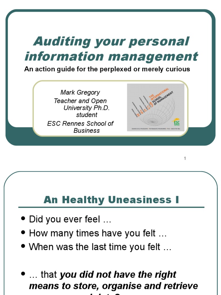 How To Audit Your Personal Information Management | PDF | Microsoft ...