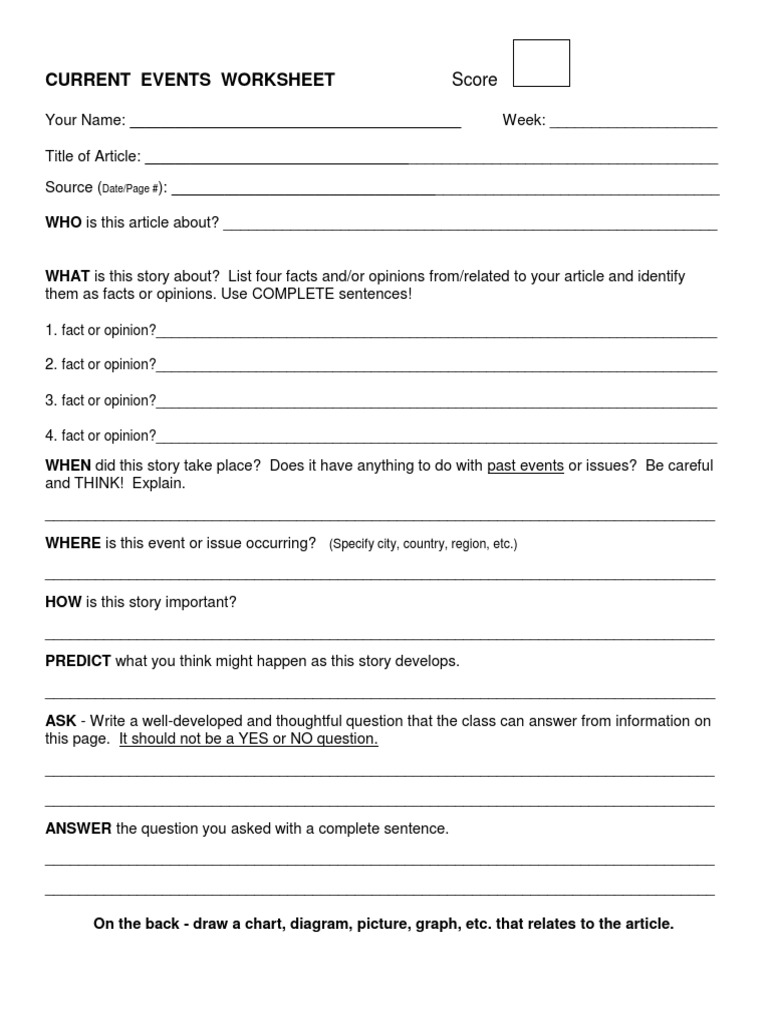 Current Event Worksheet | PDF