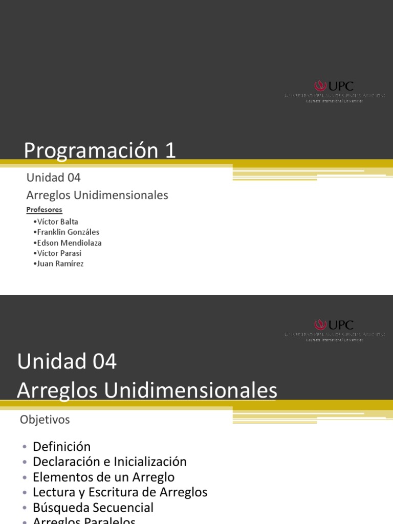 04 Arreglos Unidimensionales Teoría | PDF | Estructura de datos de matriz | Algoritmos y ...