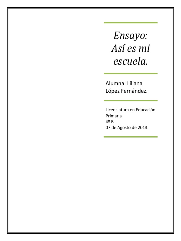 Asi Es Mi Escuela | PDF | Educación primaria | Cognición
