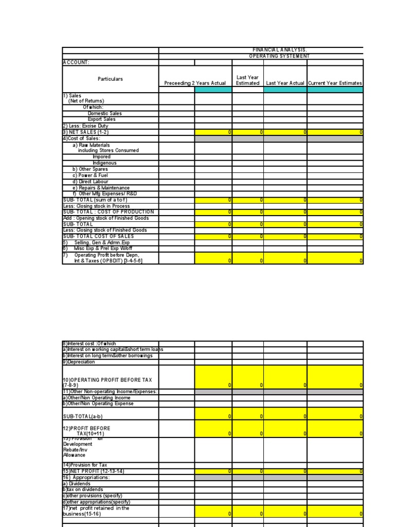 CMA Format | Loans | Credit