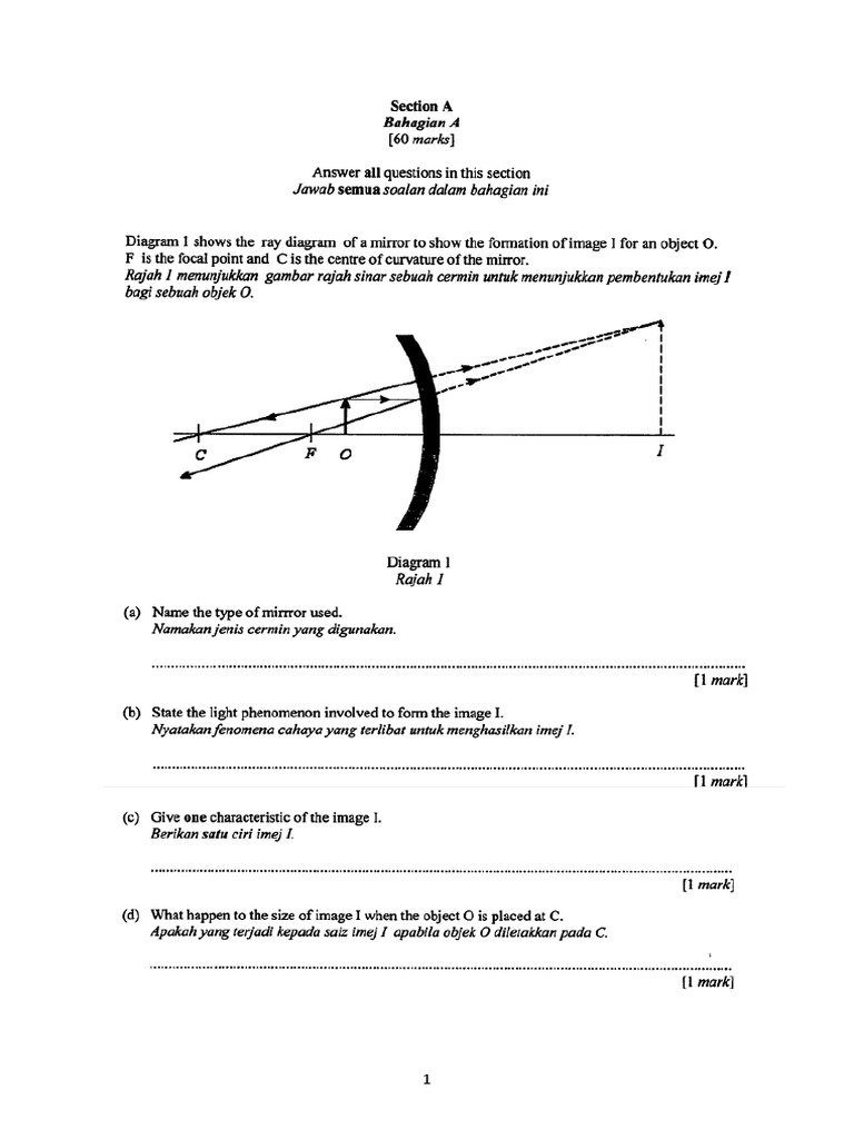 F4 Physics Final Exam Paper 2 2013 | PDF | Refleksi (Fisika) | Tekanan