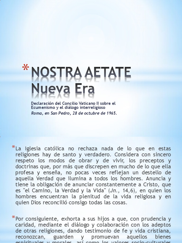 Nostra Aetate | PDF | Creencia religiosa y doctrina | Comportamiento ...