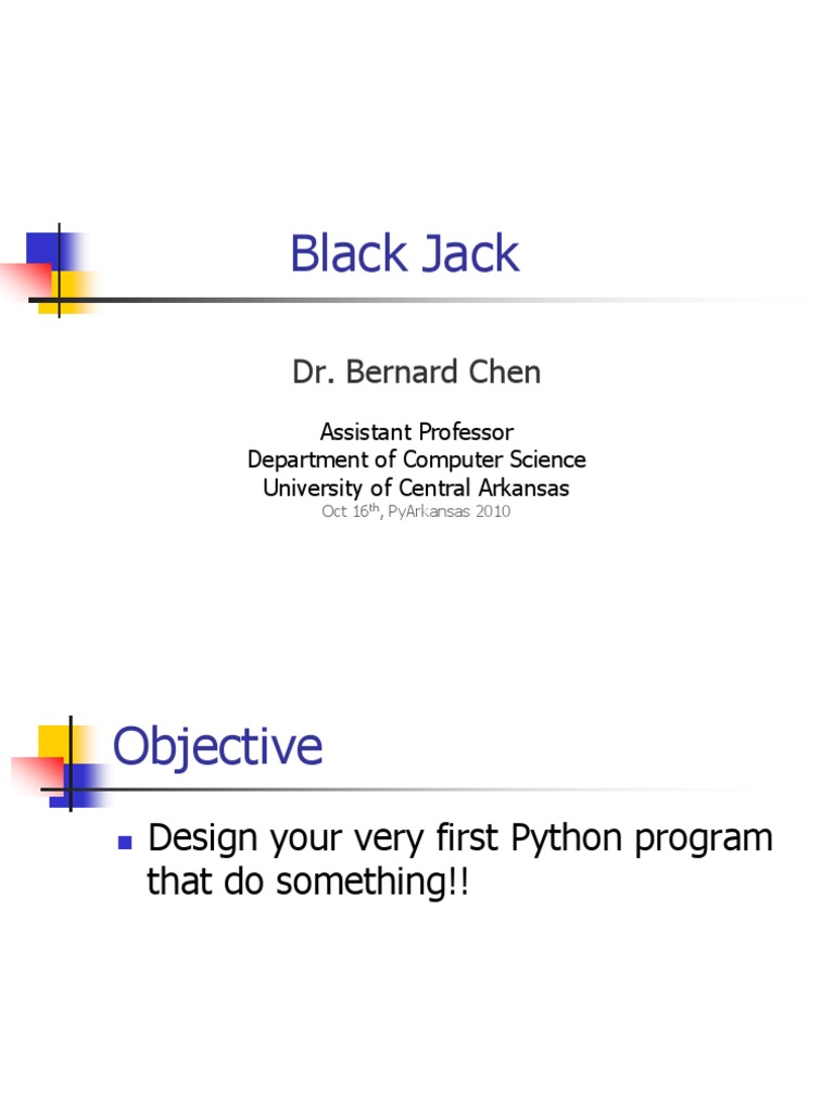 Black Jack Game by Python | PDF | Consumer Goods | Card Games