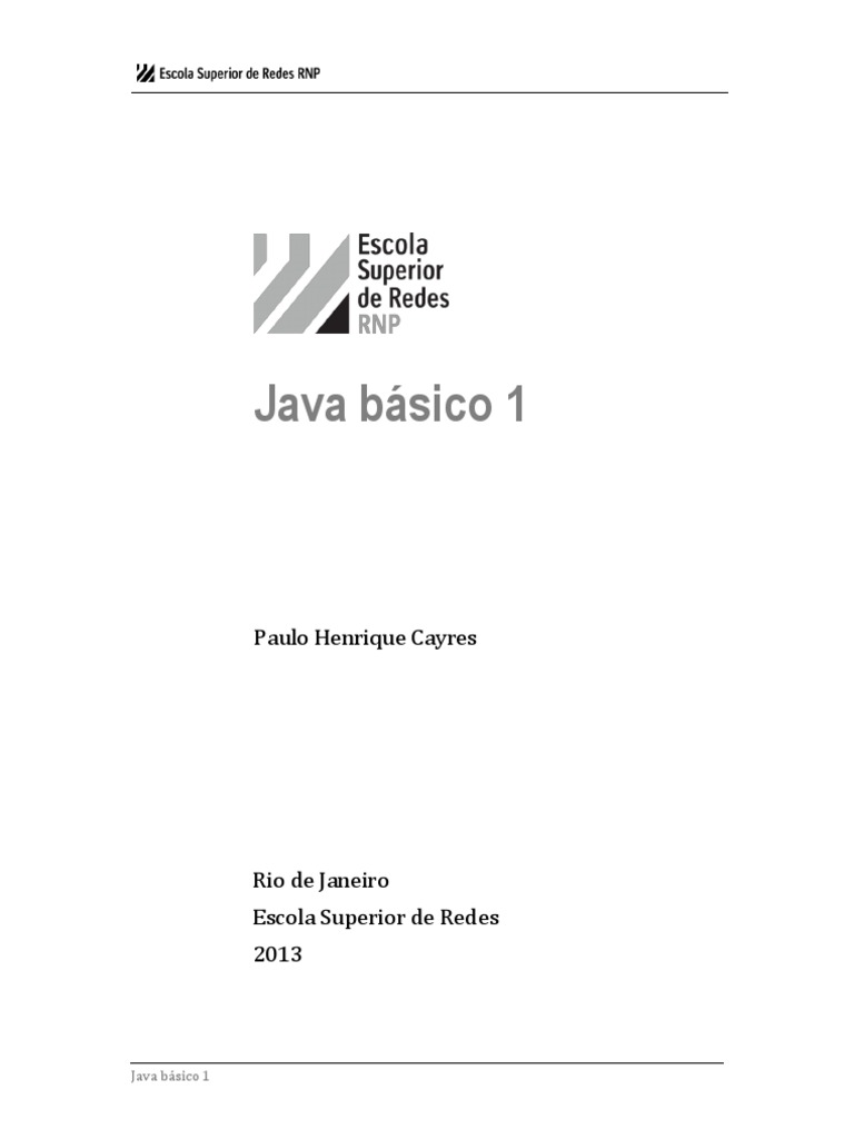 Java Básico | PDF | Linguagem de programação | Java (linguagem de ...