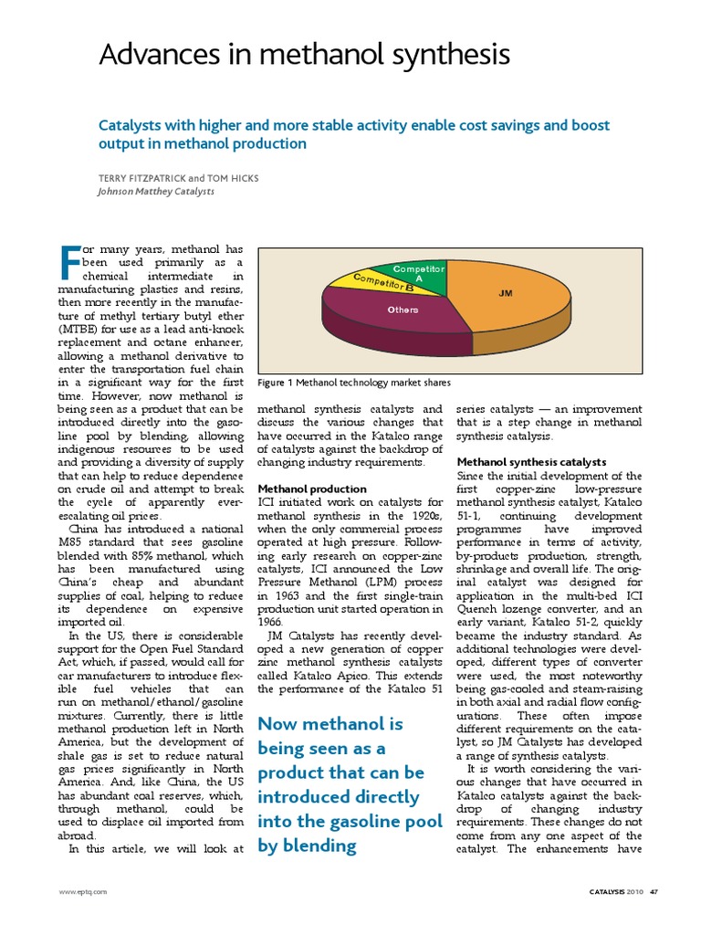 Advances in Methanol Synthesis | PDF | Catalysis | Methanol